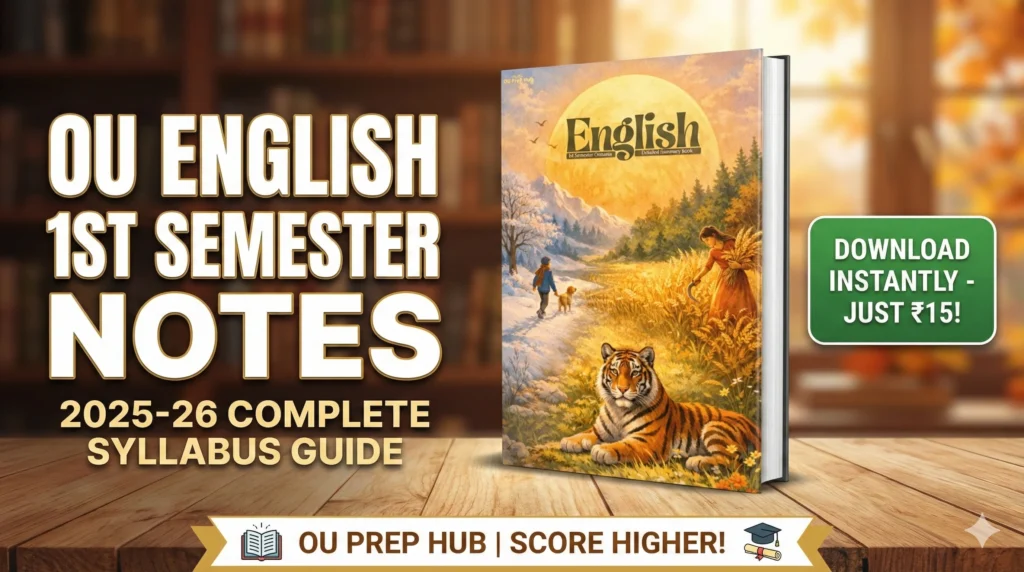 OU English 1st Sem Notes 2025-26 | Just ₹15 - BA BSc BCom BBA